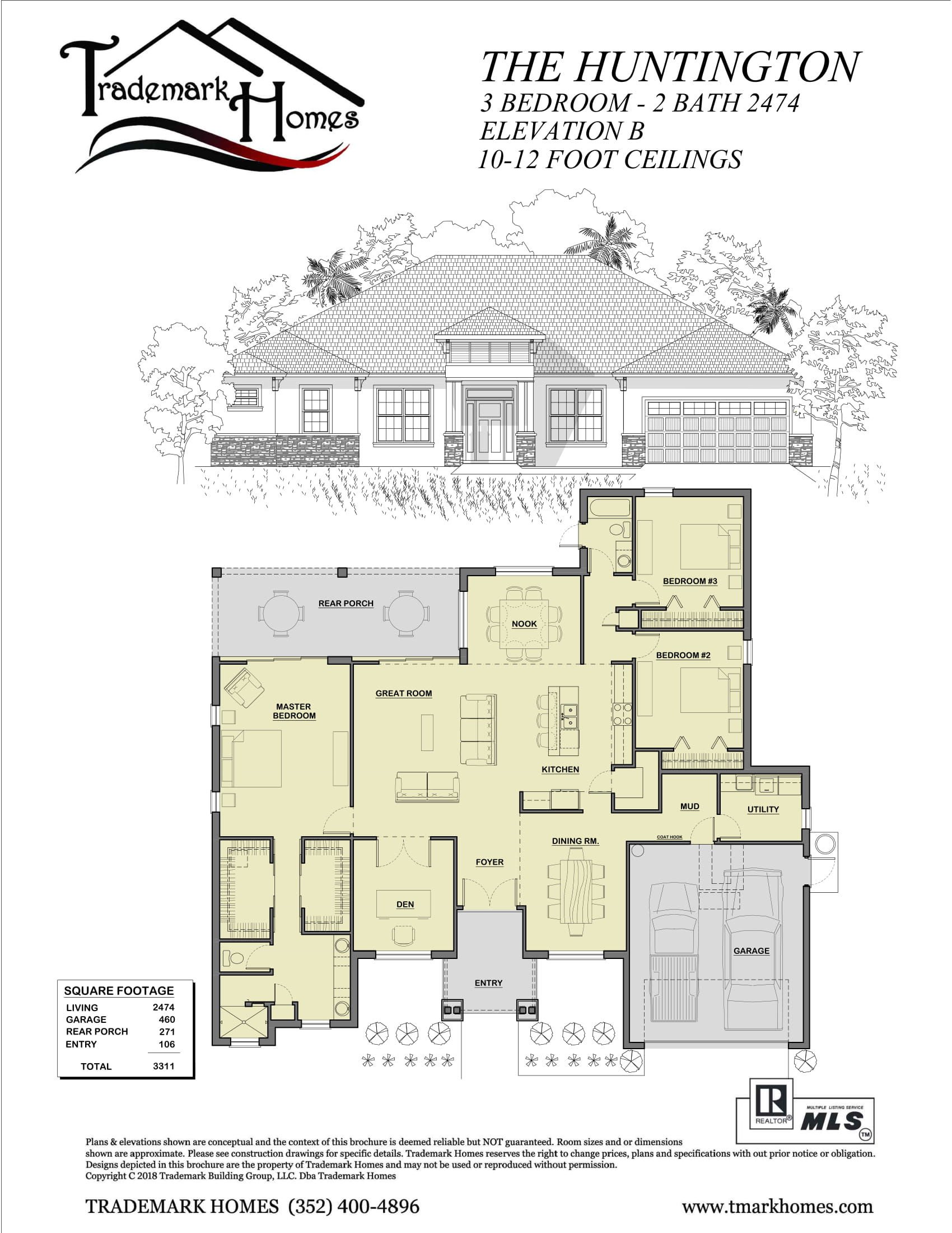 Huntington Model Home Floor Plan, Trademark Homes, Citrus County, Pine ...