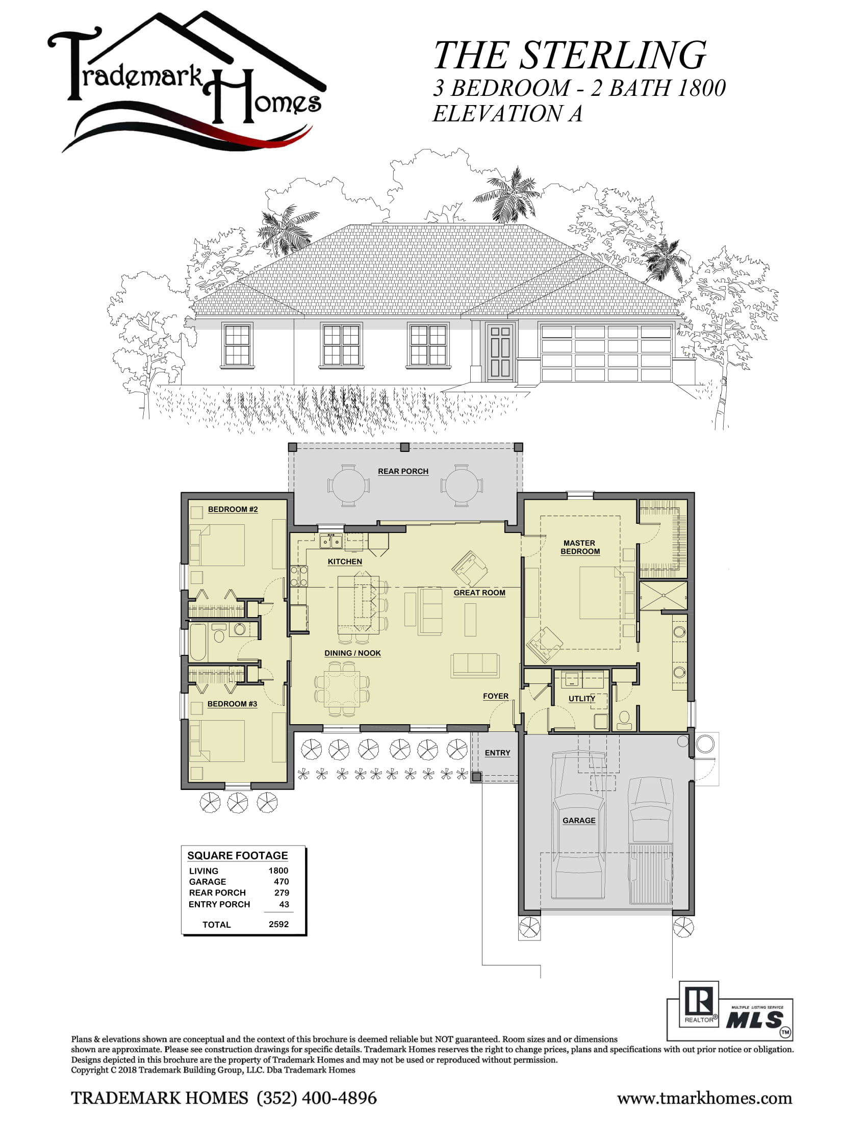 Sterling Model Home Floor Plan, Trademark Homes, Citrus County, Pine ...
