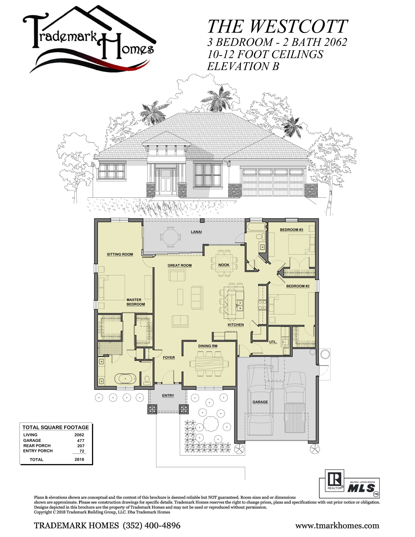 Westcott Model Home Floor Plan, Trademark Homes, Citrus County, Pine ...