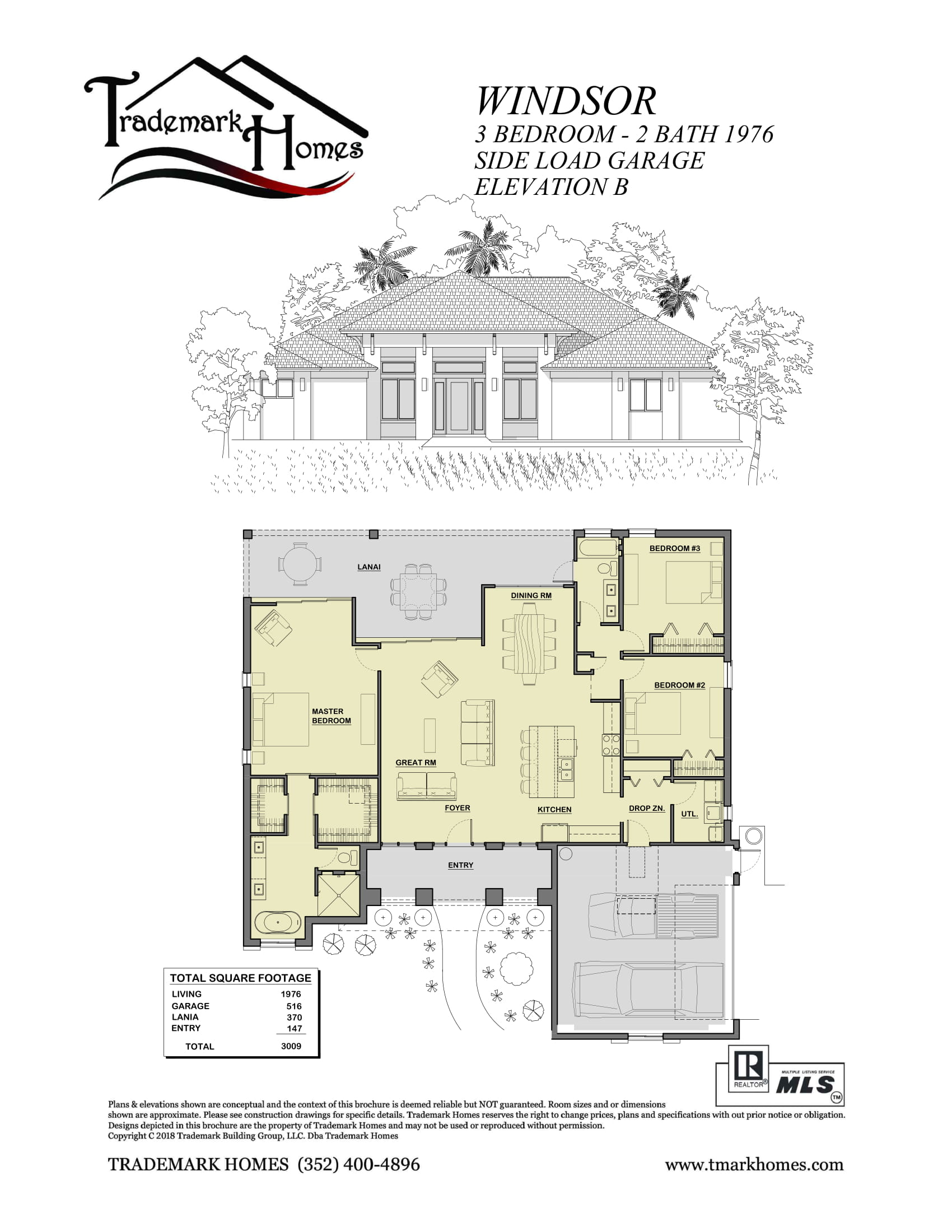 Windsor Model Home Floor Plan, Trademark Homes, Citrus County, Pine ...